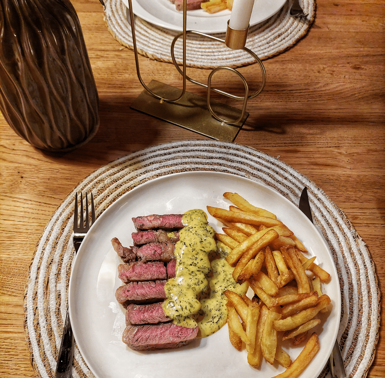 Valentinstag-Dinner - Steak Frites mit Sauce Béarnaise - EDLES FLEISCH